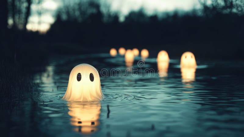 Ghost Floating Water Stock Illustrations – 209 Ghost Floating Water ...