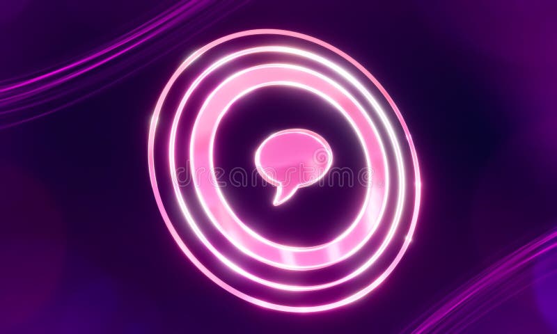 Glowing Glass Message Bubble Symbol, 3d Render. Stock Illustration ...