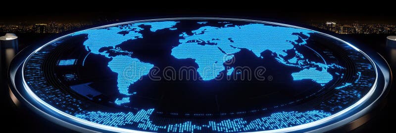 Glowing Globe with Digital Map Stock Image - Image of geographical ...