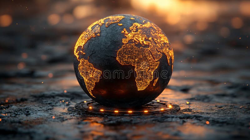 Glowing Globe with Highlighted Countries, Showcasing Stunning Visual of ...