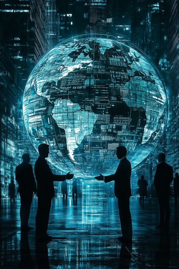 Glowing Globe Representing Countries Stands in a Futuristic Setting ...