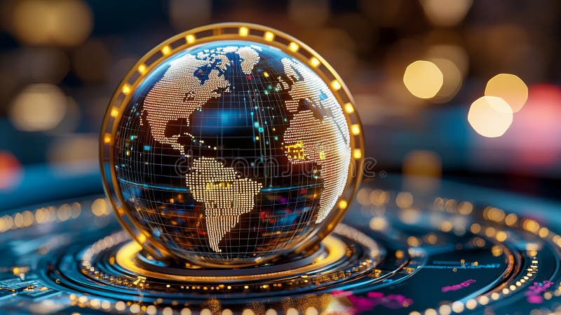 Glowing Globe Representing Global Economic Risk Assessment, Showcasing ...