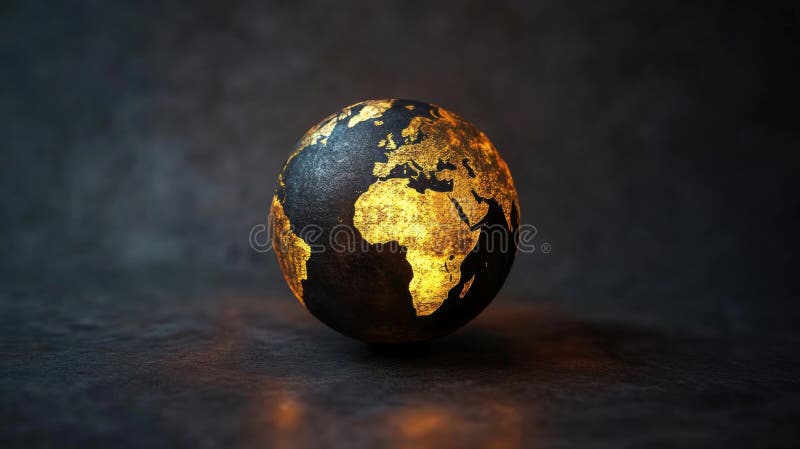 Glowing Globe Symbolizing Global Connection and Innovation on Dark ...