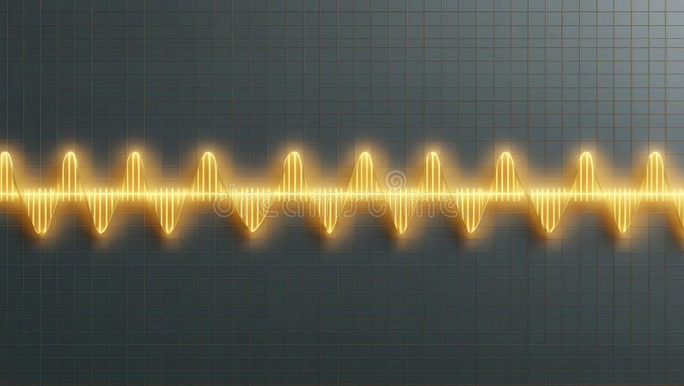 Glowing Gold Line Chart Digital Grid Background Showing Stock ...
