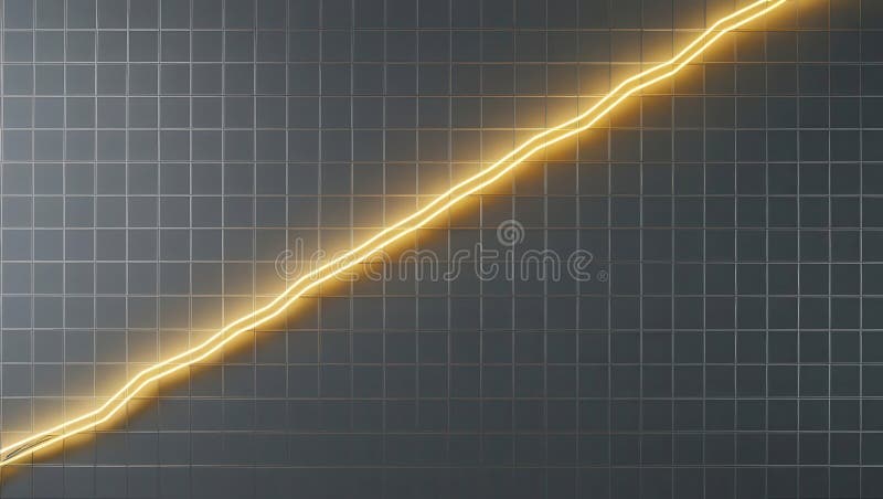 Glowing Gold Line Chart Showing Upward Growth Dark Grid Background ...