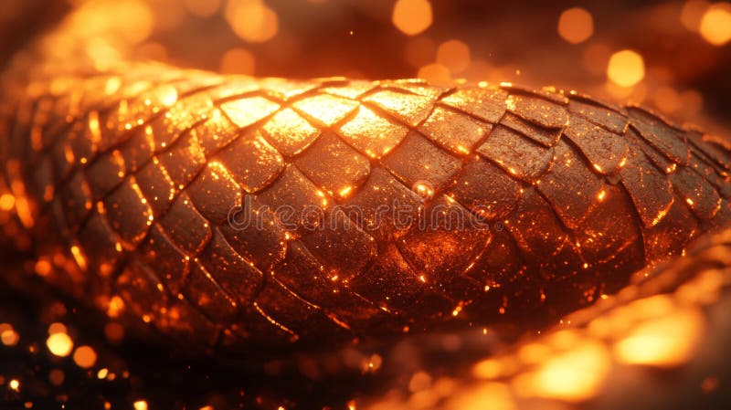 Glowing Gold Scales Texture with Fire Sparkles Stock Illustration ...
