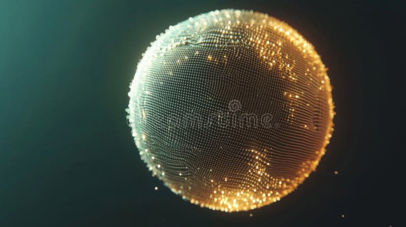 Glowing Gold Sphere Abstract 3D Render Stock Illustration ...