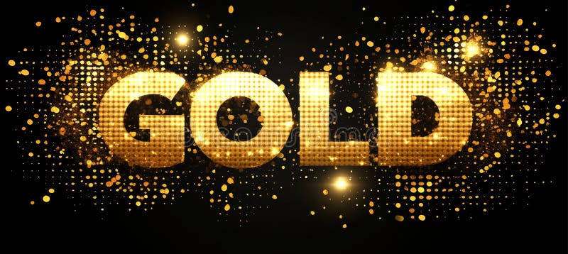 Glowing Gold Text Effect on Black Background, Shiny Sparkly, Glittering ...