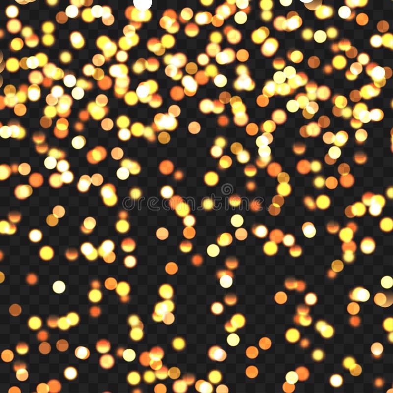 Glowing Golden Bokeh Lights on a Dark Background, Festive Atmosphere ...