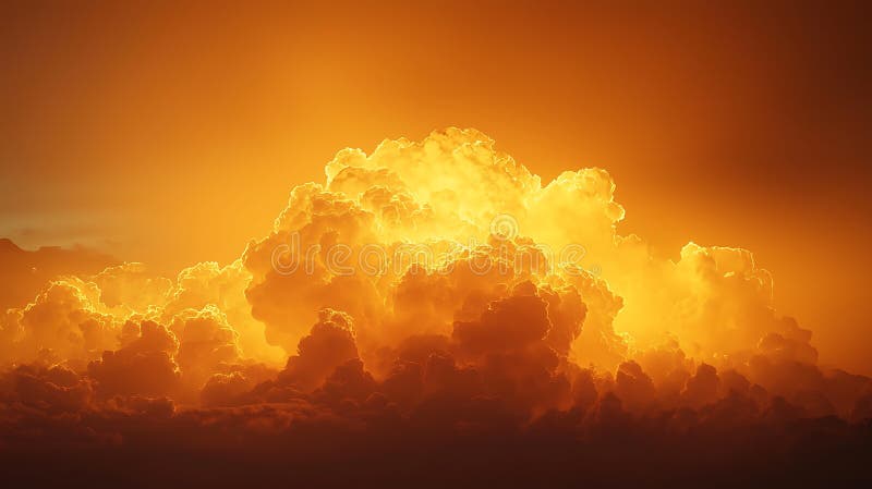 Glowing Golden Cloud Formations with Bokeh Light Effects Stock Illustration - Illustration of ...