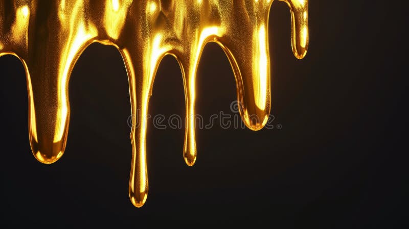 Glowing Golden Liquid Drips - Abstract Luxury Background Stock Photo ...