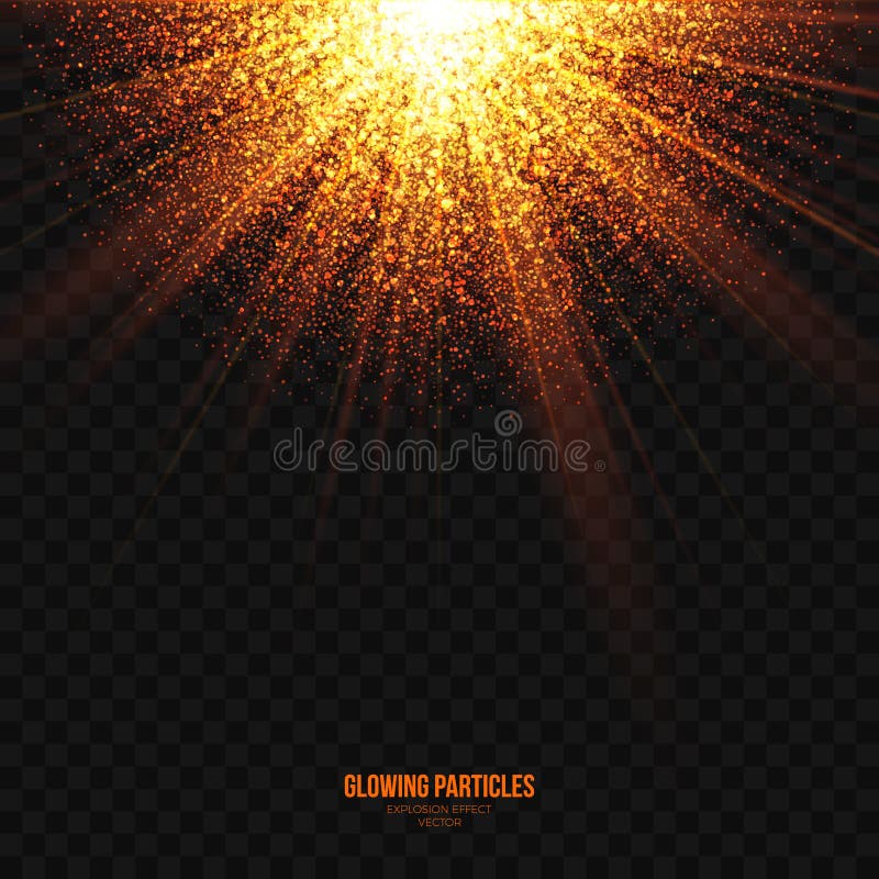 Glowing Golden Particles Explosion Effect Design Element Stock Vector ...