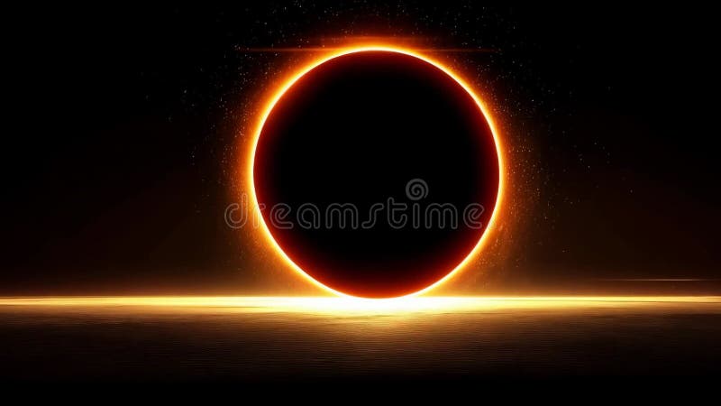 Golden Solar Eclipse with Radiant Ring Stock Footage - Video of space ...