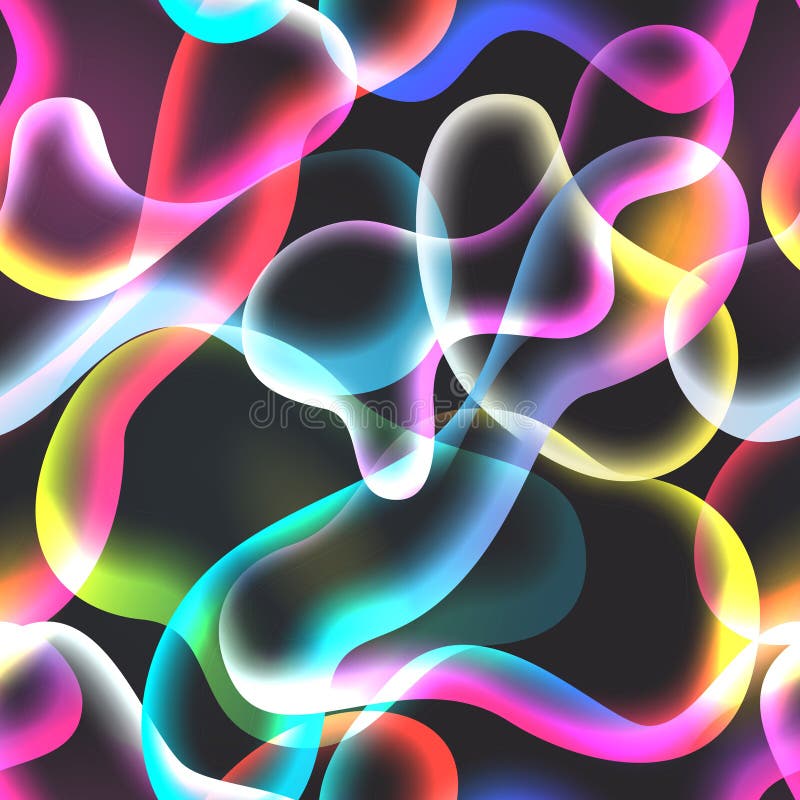 Glowing Gradient Abstract Shapes Seamless Pattern. Vector Illustration ...