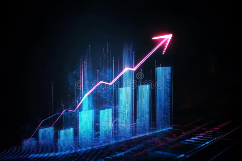 A Glowing Graph Illustration Representing Growth and Progression in ...