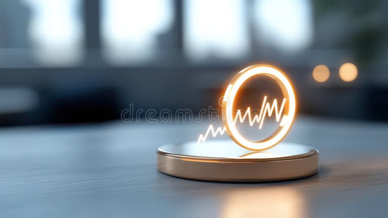 Glowing Graph on Platform stock illustration. Illustration of financial ...