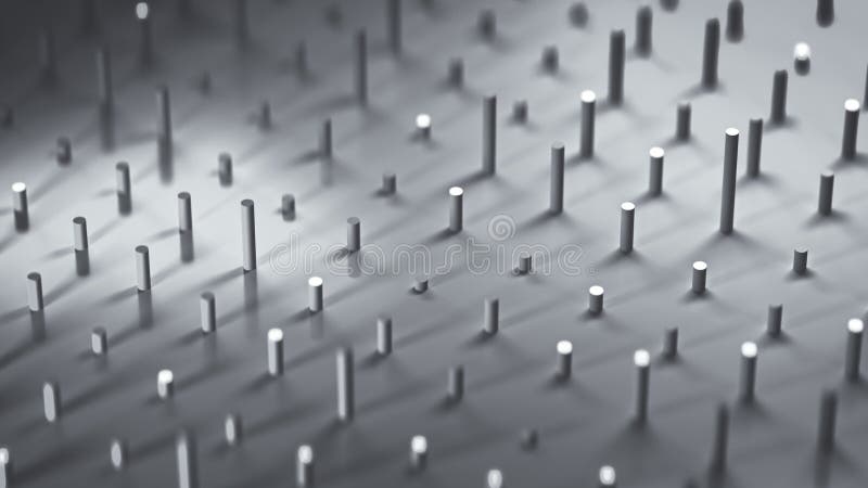 Glowing Gray Cylinder Shapes 3D Render Illustration Stock Illustration ...