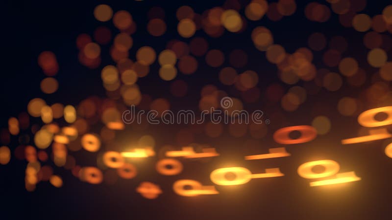 Glowing Green Binary Code Numbers Flying Front of Screen. Stock Illustration - Illustration of ...