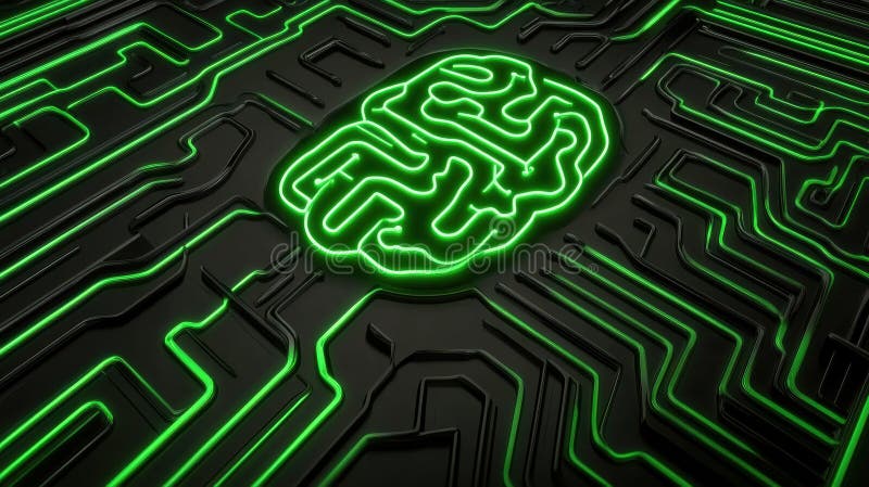 Glowing Green Brain Black Background Stock Photos - Free & Royalty-Free ...