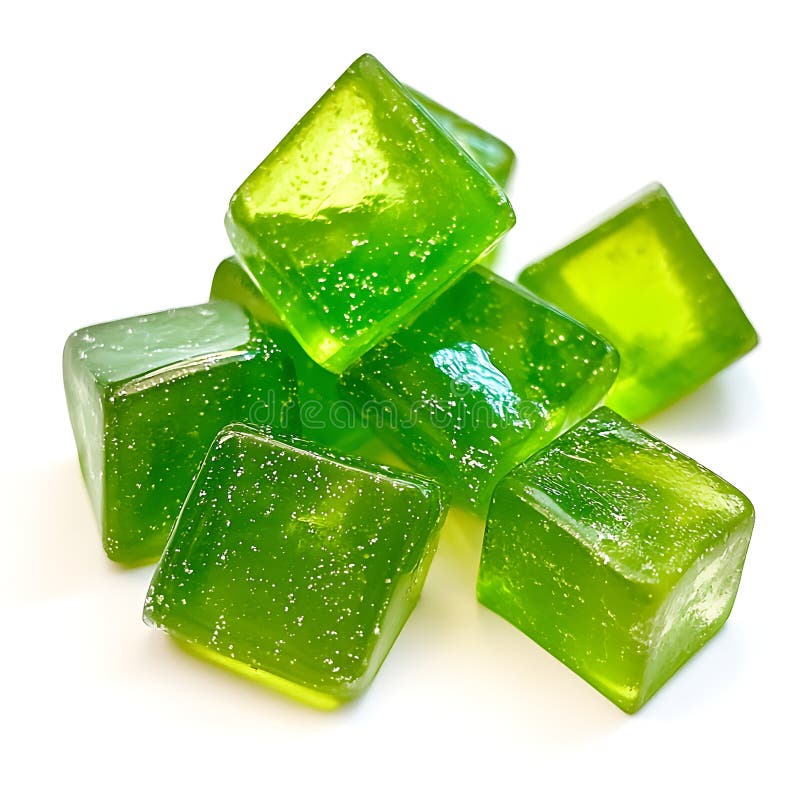 Glowing Green Candy Cubes with Sparkling Translucent Texture Stock ...