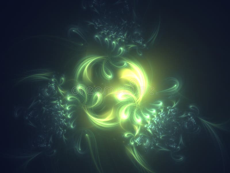 Glowing Green Curls Pattern Abstract Background Stock Illustration ...