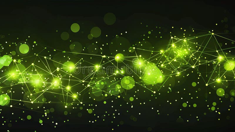 Glowing Green Digital Network - Futuristic Technology Background Stock ...