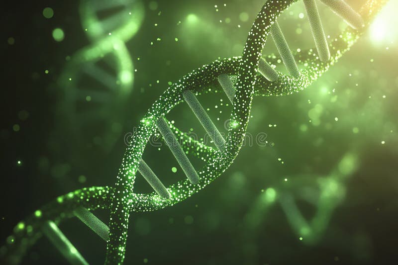 Glowing Green DNA Strand Abstract Background High Quality Image Stock ...