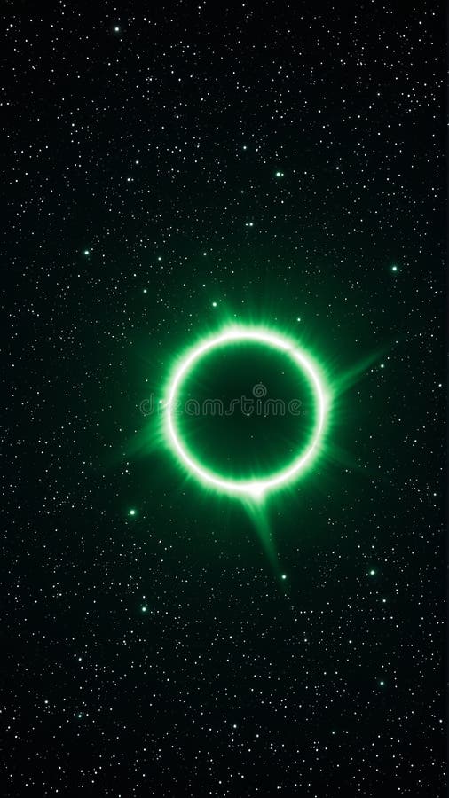 Glowing Green Eclipse in Starry Sky: a Cosmic Phenomenon Stock Photo ...
