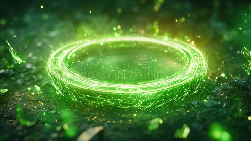 Glowing Green Energy Ring Forest Ai Generated Stock Photos - Free ...
