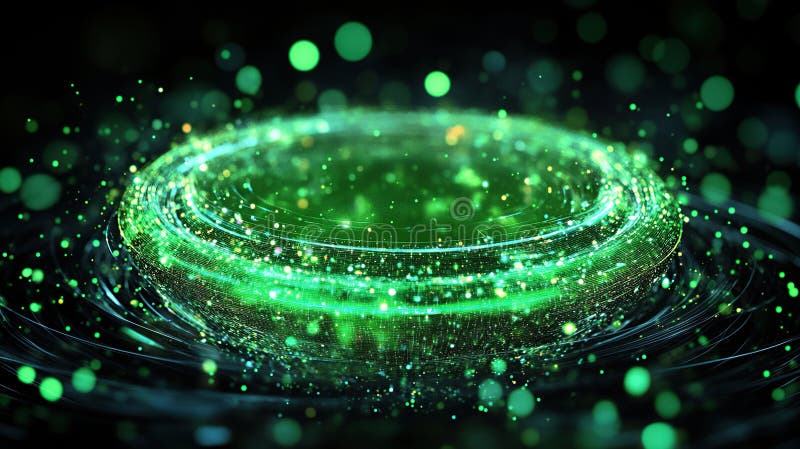 Glowing Green Energy Vortex, Dark Background, Digital Art, Website ...
