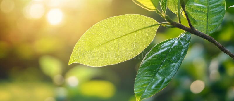 A Glowing Green Leaf Backlit Against a Dark Backdrop, Great for ...
