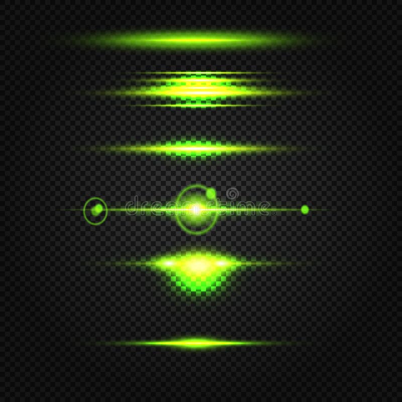 Glowing Green Light Effects Isolated on Transparent Background ...
