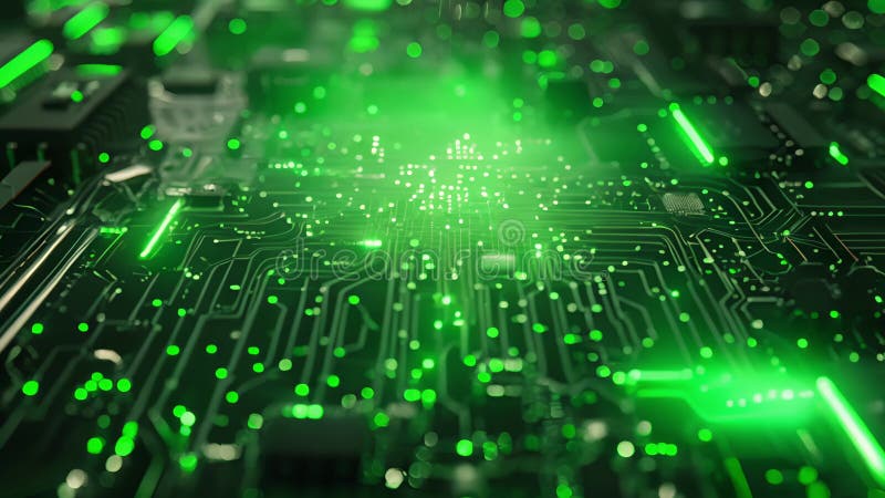 A Glowing Green Light Emanates from the Circuit Board Hinting at the ...
