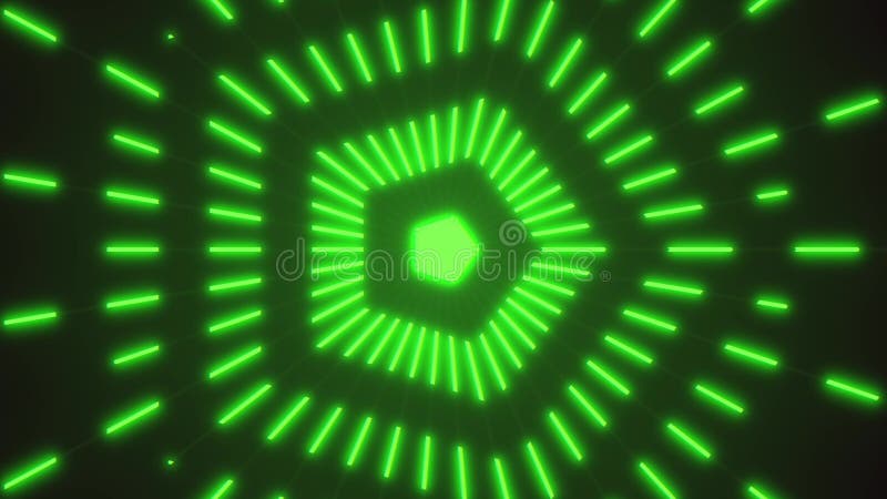 Glowing Green Lines Form Futuristic Circular Pattern Stock Video ...