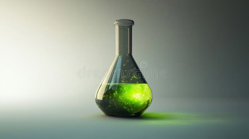 Glowing Green Liquid in Erlenmeyer Flask Stock Illustration ...