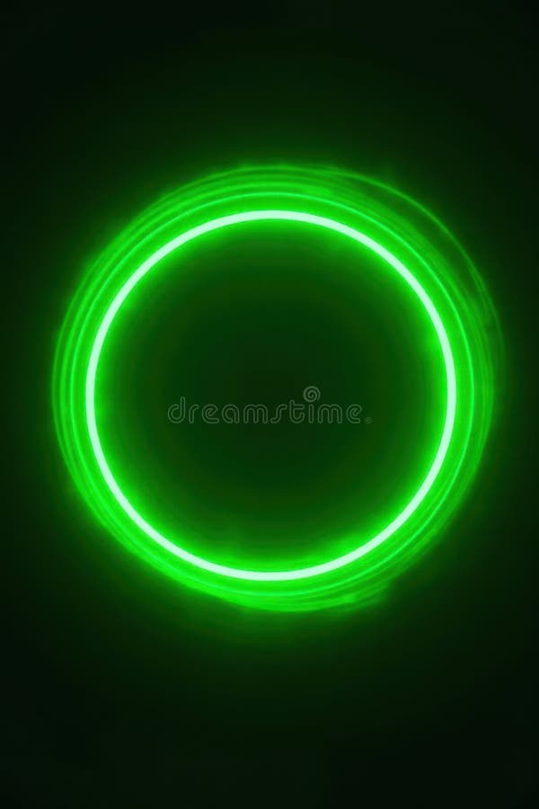 Glowing Green Neon Circle, Fast Moving Lines Abstract, Dynamic, Energy ...