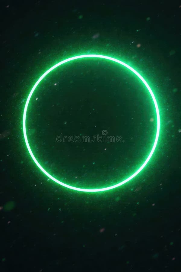 Glowing Green Neon Circle, Fast Moving Lines Abstract, Dynamic, Energy ...