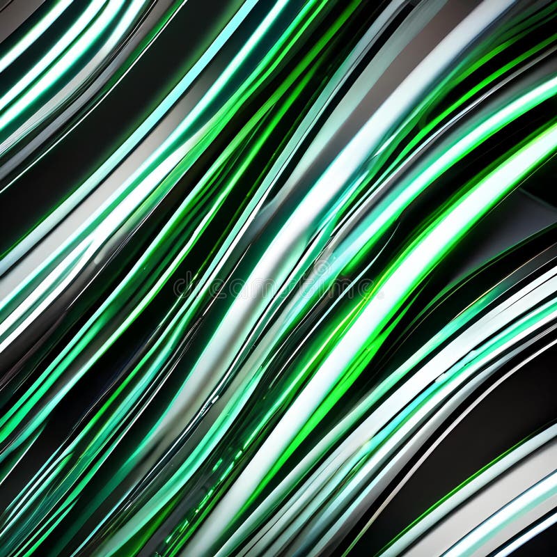 Glowing Green Neon Lines Forming a Mesmerizing Abstract Pattern in a 3D ...