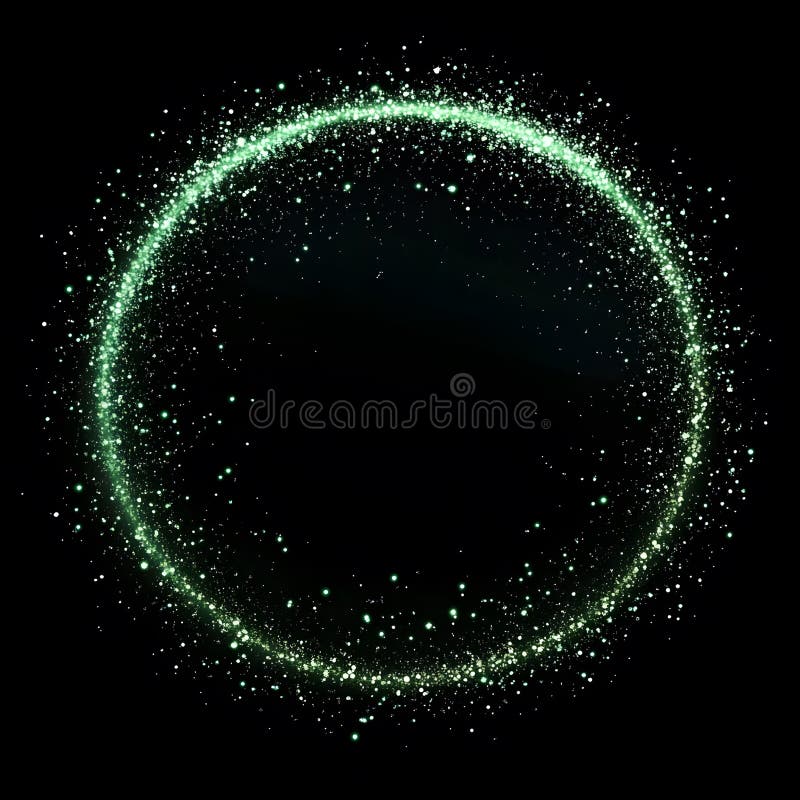 Glowing Green Particle Ring Stock Illustration - Illustration of light ...