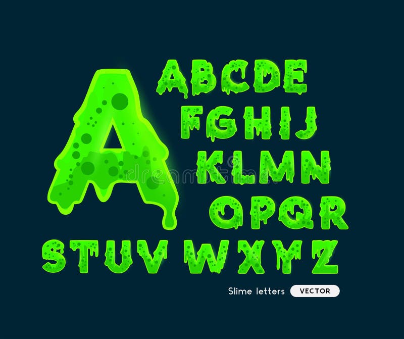 Vector Green Slime Alphabet Stock Vector - Illustration of font, lime ...