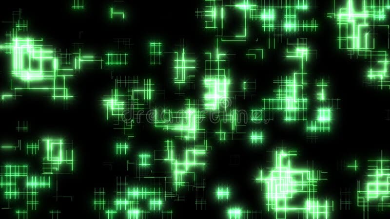 Glowing Green Square Pattern on Black Background Stock Video - Video of ...