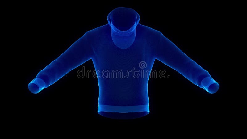 Glowing Grid Line Formation Clothes Hoodie, Animation of Rotating ... Glowing Grid Line Formation Clothes Hoodie, Animation of Rotating ...