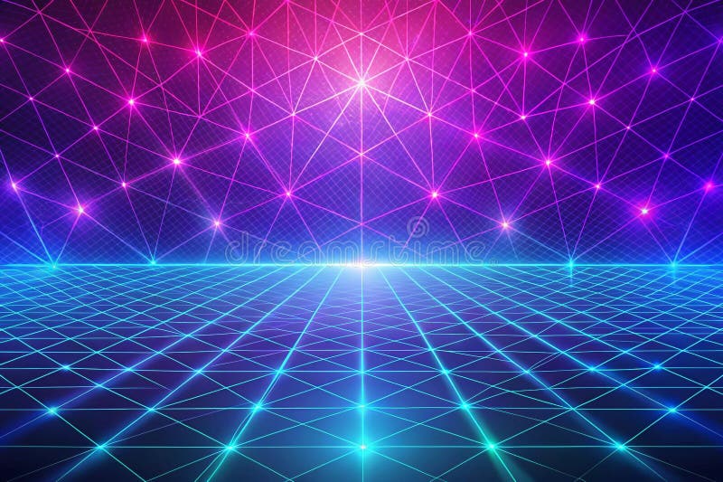 Glowing Grid Overlay on a Dark Gradient Stock Illustration ...