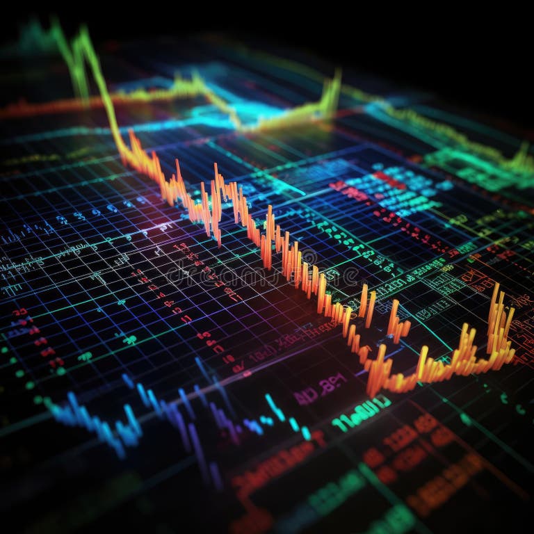 Glowing Growth Chart of Investments Stock Image - Image of graph ...