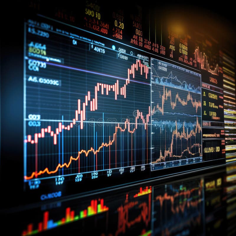 Glowing Growth Chart of Investments Stock Image - Image of lines ...
