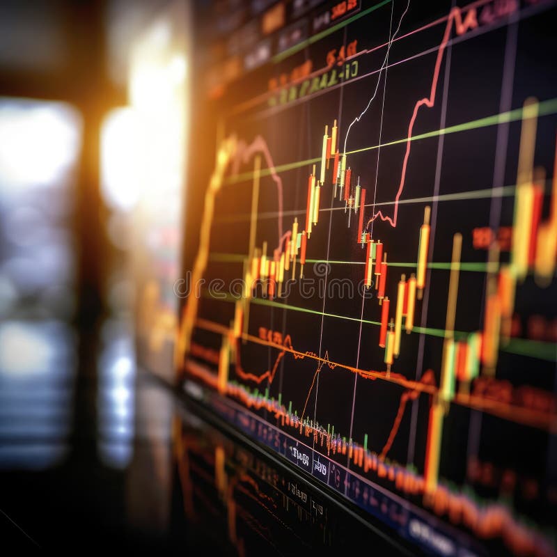 Glowing Growth Chart of Investments Stock Image - Image of lines ...