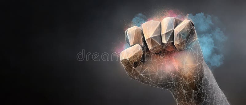 A Glowing Hand Forms a Fist, Symbolizing Strength and Power in a ...