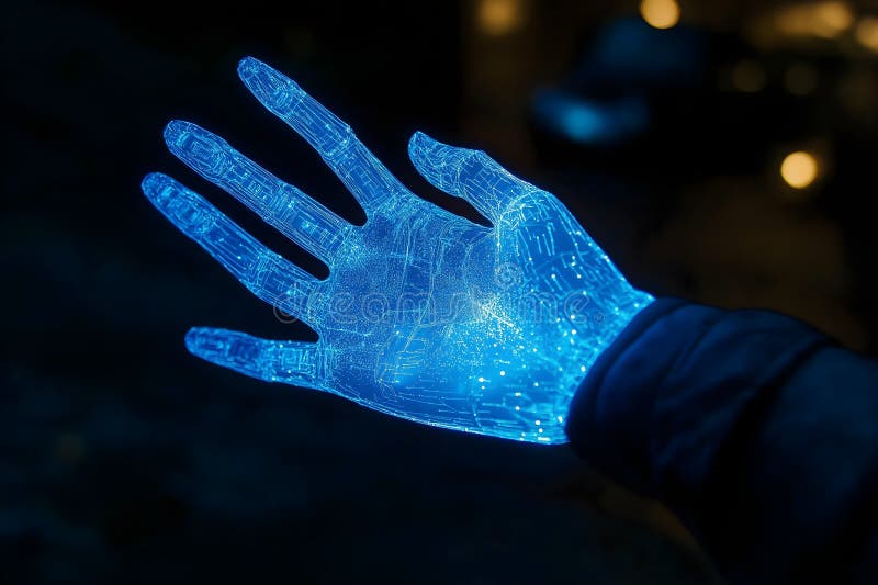 Glowing Hands, a Concept for Energy and Connection and Ai Stock ...