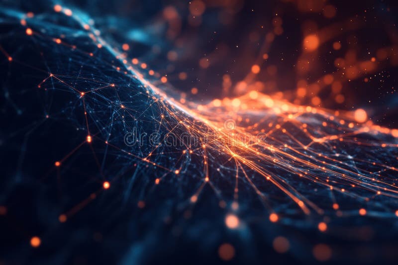 Glowing Handshake Symbolizes Abstract Business Connection with Lines of ...