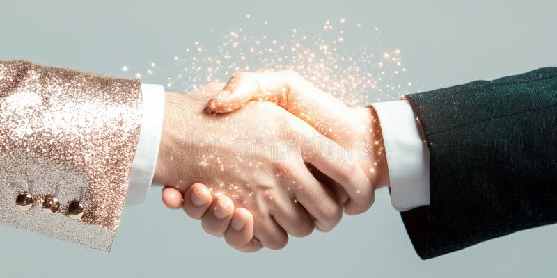 Glowing Handshake Symbolizing Collaboration and Success in Business ...